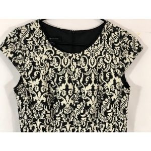 AB Studio | Dresses | Ab Studio Women Black Dress Printed Fit And Flare ...